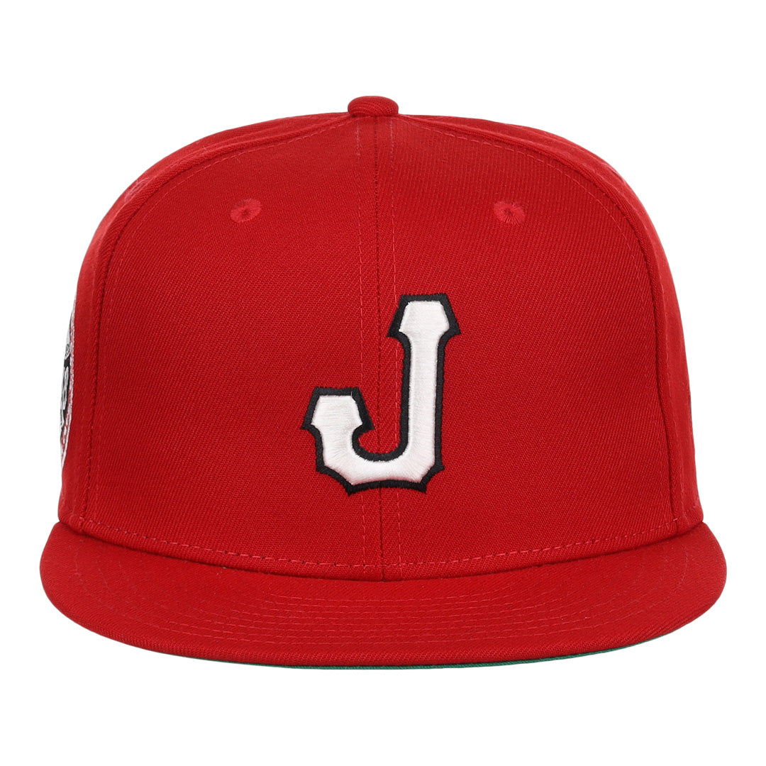 Jax Red Caps NLB Team Color Fitted Ballcap - Ebbets Field Flannels