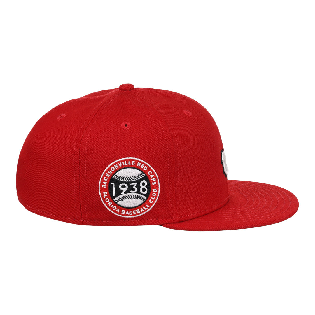 Jax Red Caps NLB Team Color Fitted Ballcap - Ebbets Field Flannels
